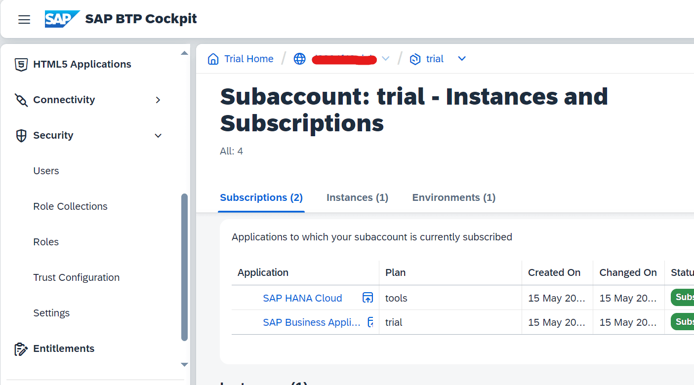 SAP HANA Database Creation from SAP BTP