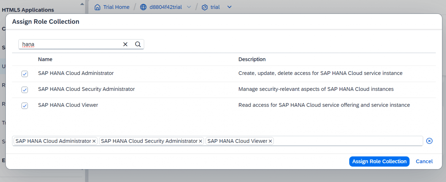 SAP HANA Database Creation from SAP BTP