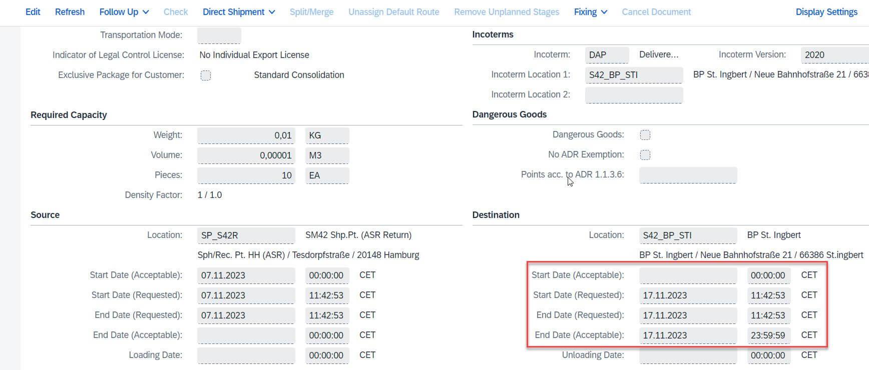 SAP S/4HANA 2023 FPS1: TM master data based Sales Order Scheduling