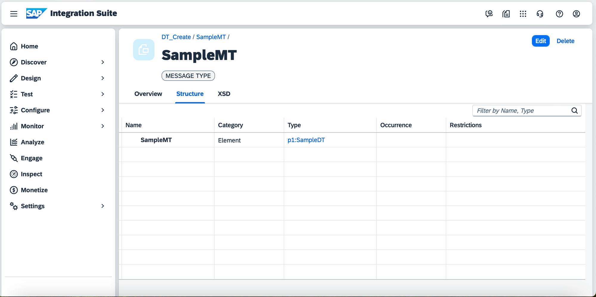 Create Datatype And Message Type Artifact In Cloud Integration