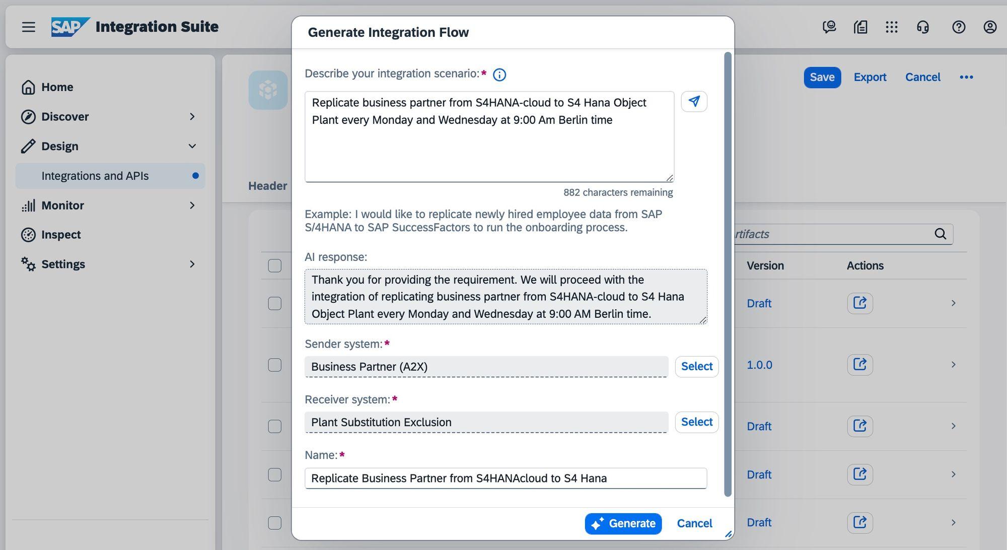 SAP Integration Suite – Generative AI based Integration Flow Generation ...