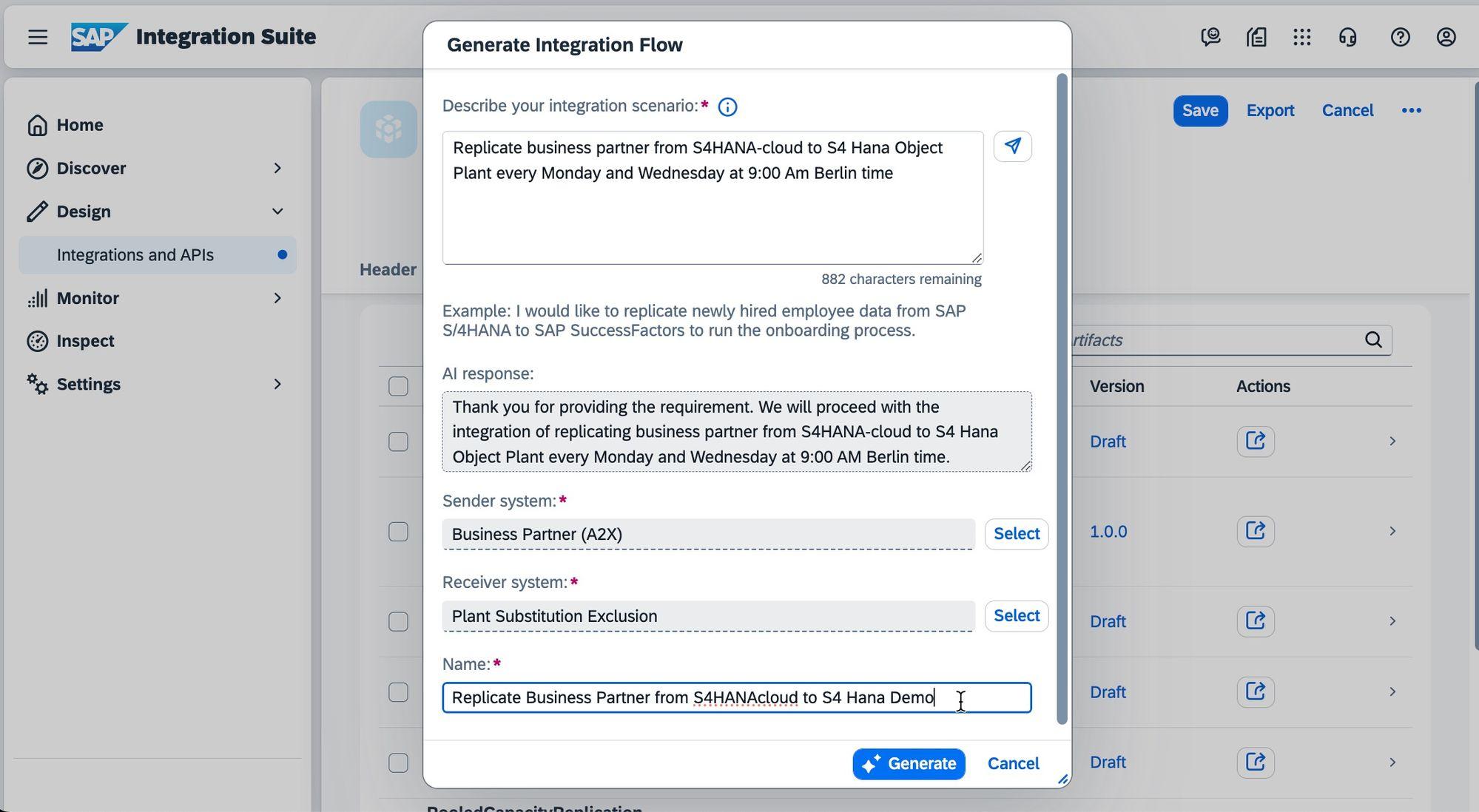 SAP Integration Suite: AI-Driven Integration Flow