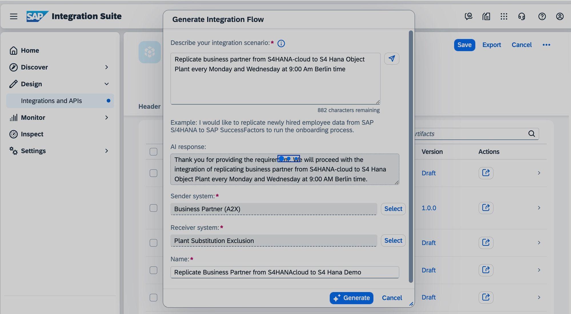 SAP Integration Suite: AI-Driven Integration Flow