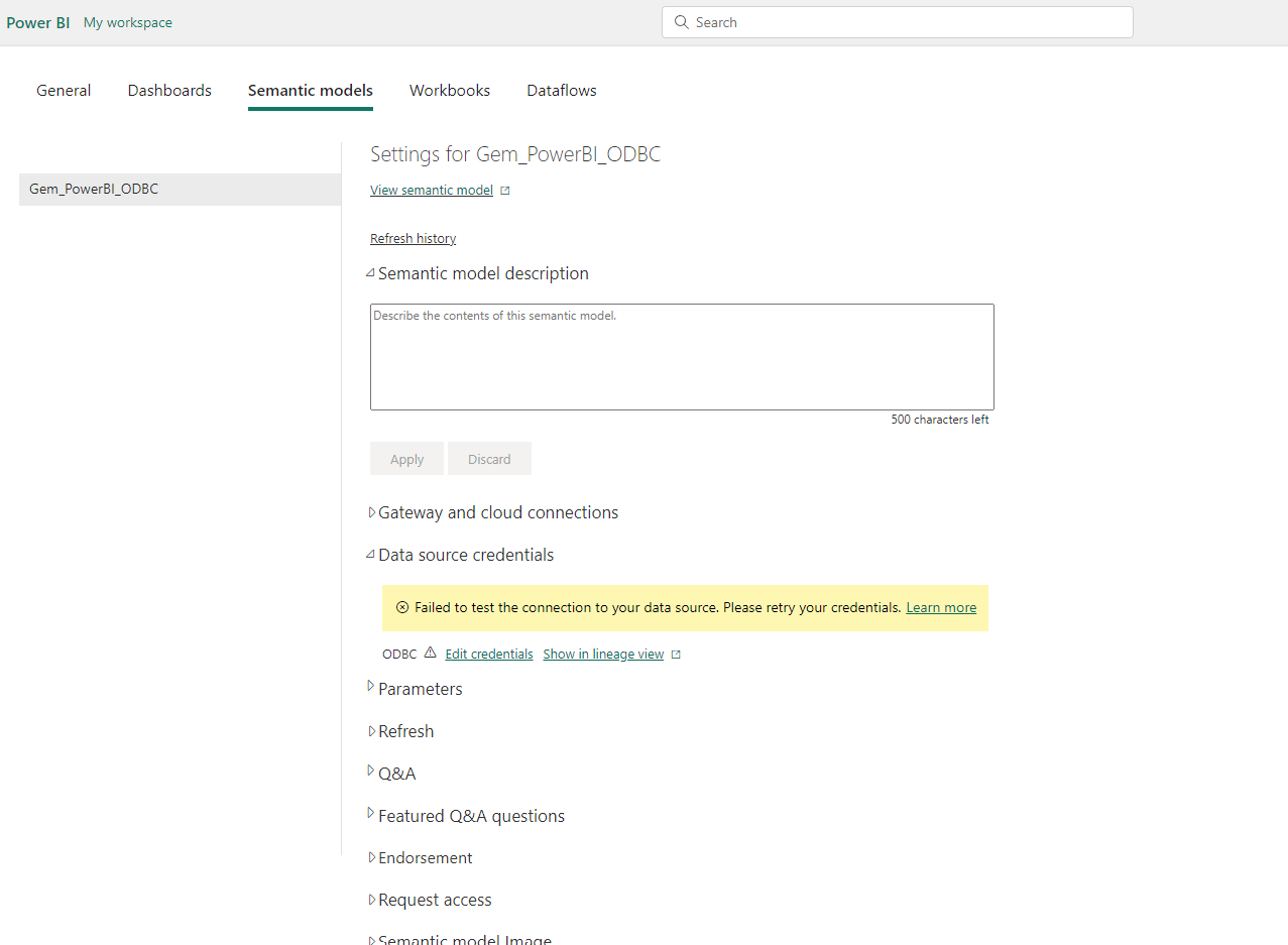 Datasphere to Power BI via an ODBC Connection