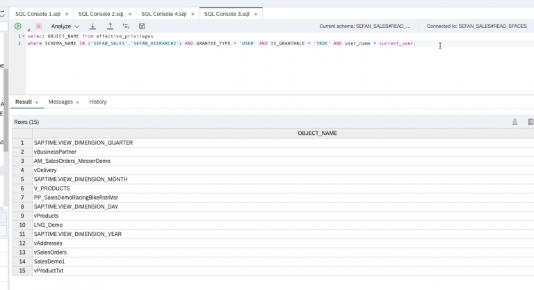 Create a SQL user with access to multiple spaces in SAP Datasphere ...