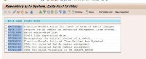 Find Customer/User Exits in SAP ABAP for Batch Management