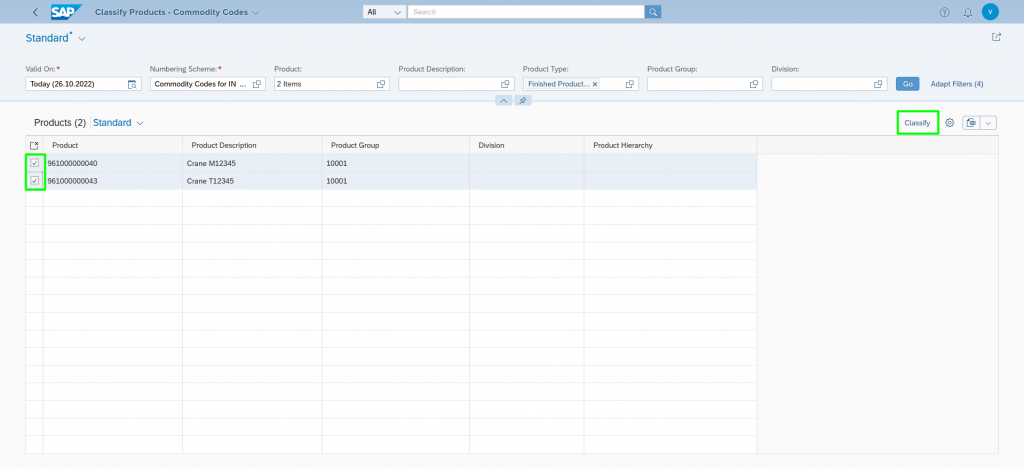 SAP S/4 HANA Cloud: Managing Commodity Codes for Products
