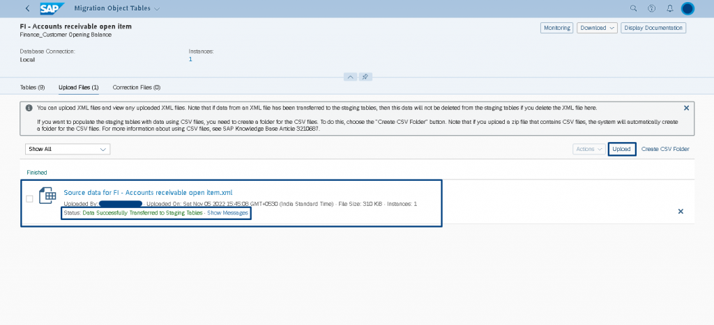 Migrate / Customer Opening Balances Upload in Rise with SAP Cloud 2208