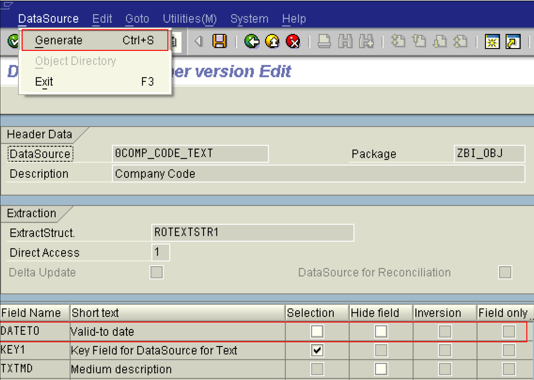 Enable Hidden Fields Of Sap Bw Datasource 