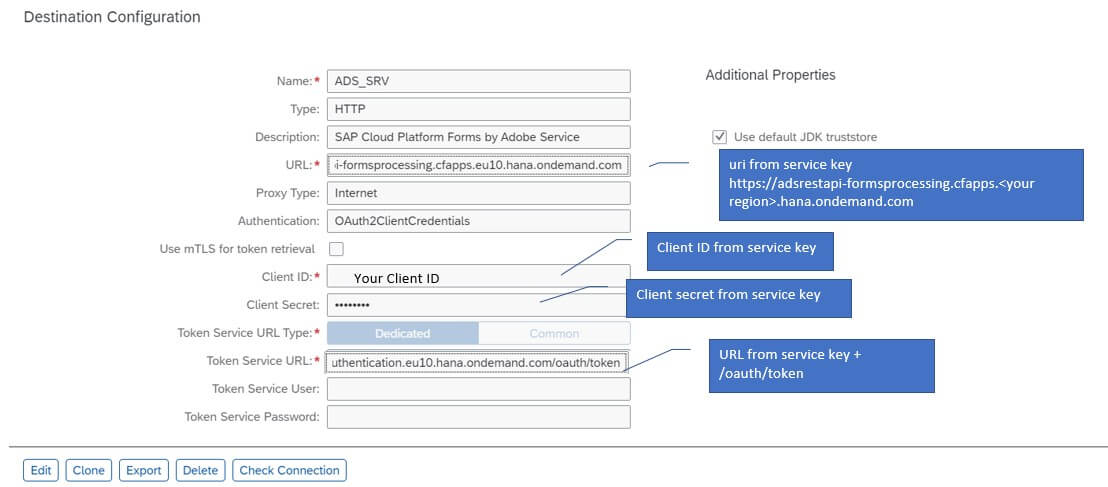 Get started with Forms Service by Adobe REST API in BTP